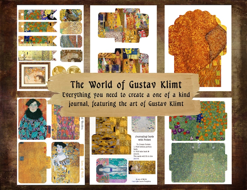 KLIMT'S WORLD Digital Printable Junk Journal Kit Gustav - Etsy