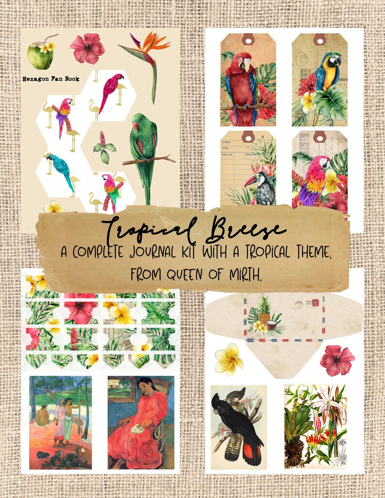 Tropical Journal Kit Junk Journal Instant Download Jungle Digital ...