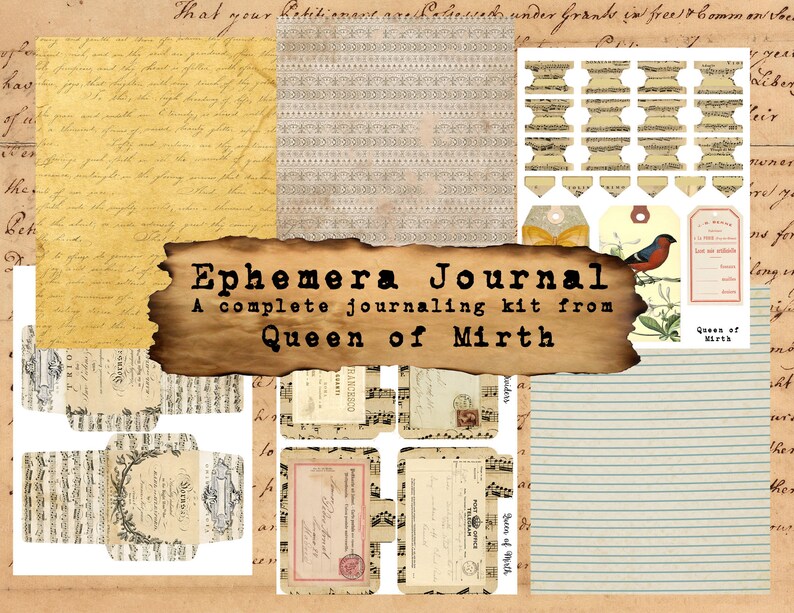 EPHEMERA JOURNAL Layered Journaling Kit Scrapbooking Digital Download ...