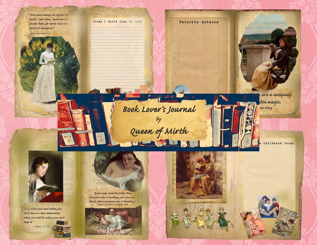 BOOK LOVER'S JOURNAL Journaling Kit Reading Log Diary Digital Download ...