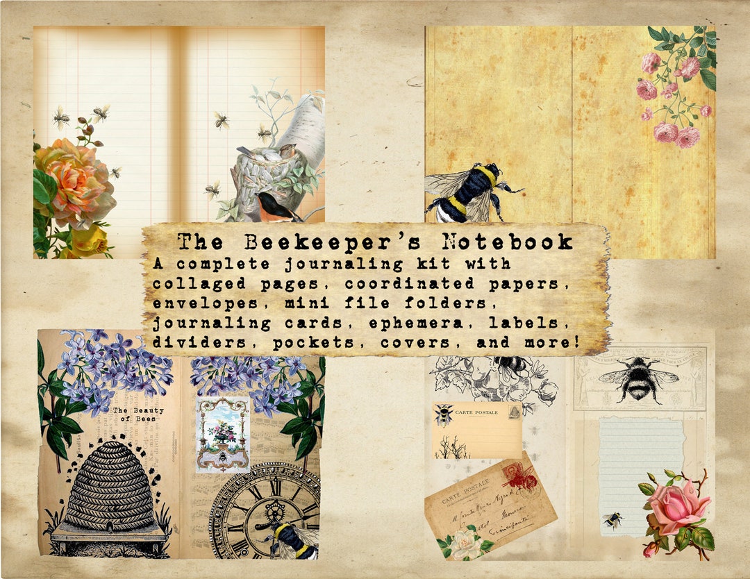 The Beekeeper's Notebook Bees Journal Kit Scrapbook Kit Digital ...