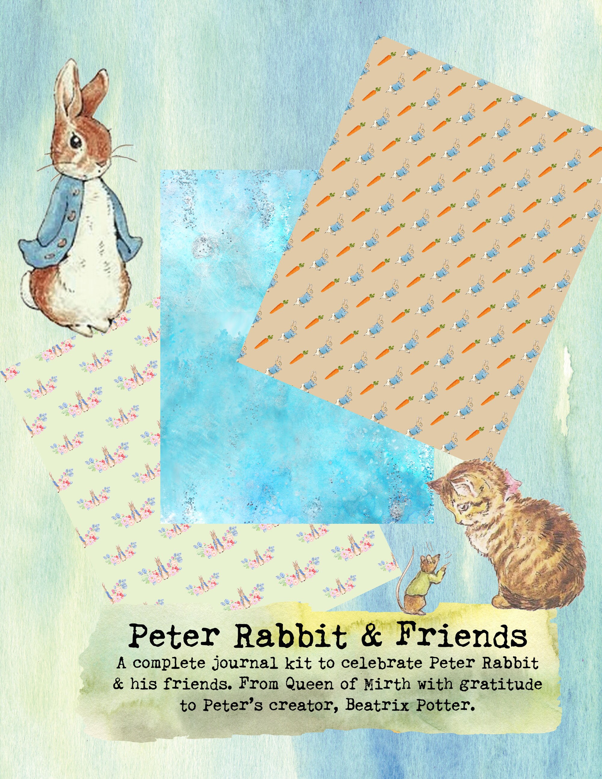 PETER RABBIT & FRIENDS Journal Kit Beatrix Potter Scrapbook - Etsy