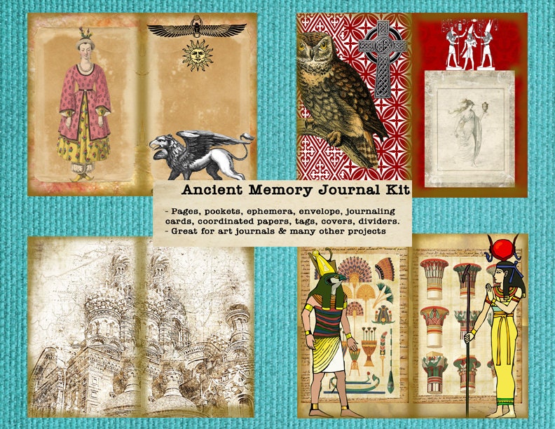 Ancient Memory Journaling Kit Collage Sheet Egypt Digital | Etsy