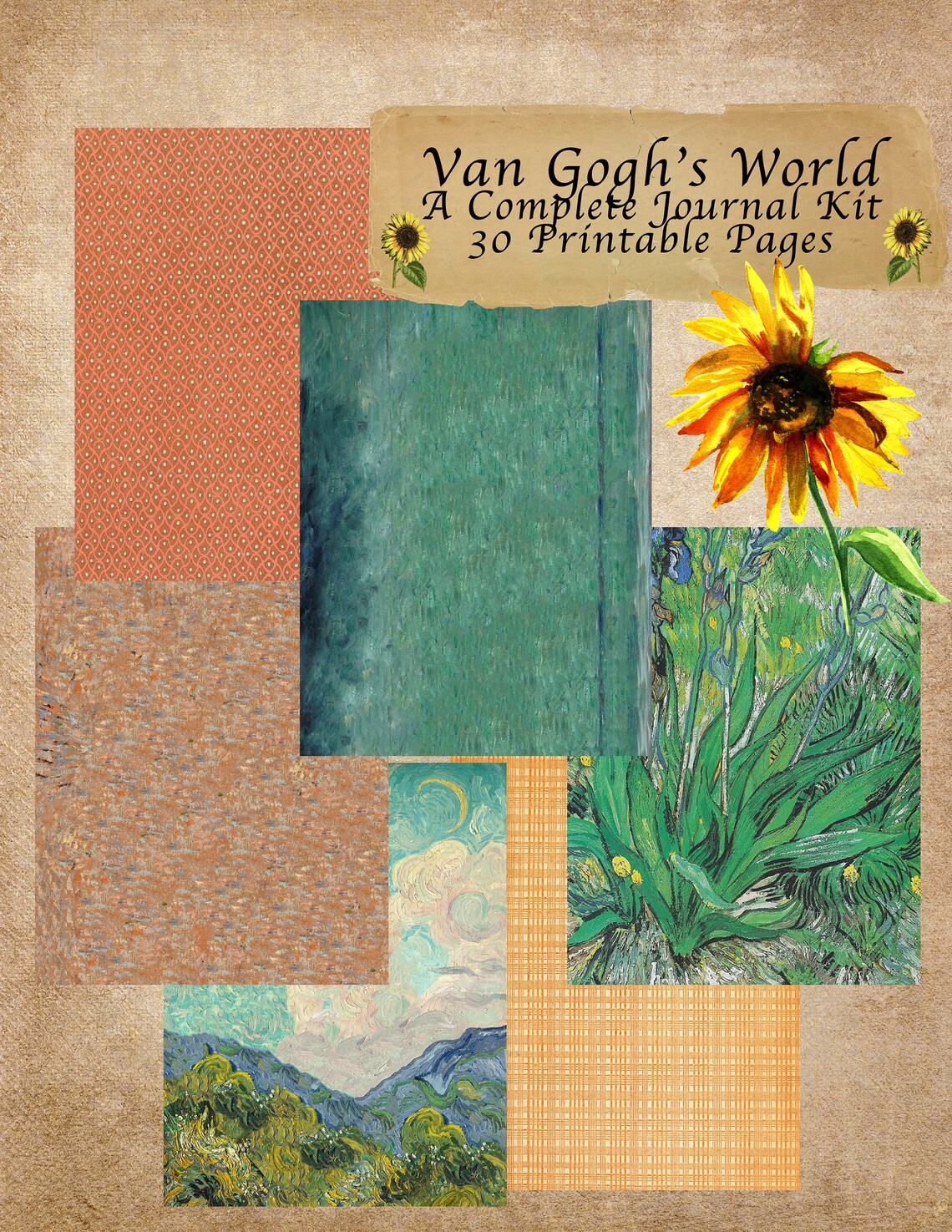 VAN GOGH'S WORLD Digital Printable Junk Journal Kit French - Etsy