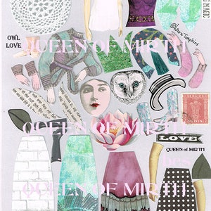QUEEN OF MIRTH Best Friends Owl Diy Printable Paper Doll Art Doll Mixed ...