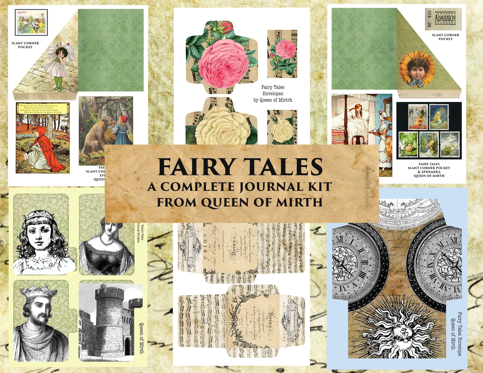 Fairy Tales Junk Journal Kit Instant Download Story Child | Etsy