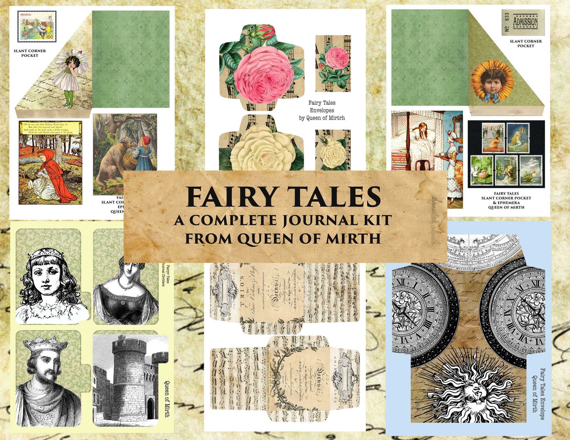 Fairy Tales Junk Journal Kit Instant Download Story Child | Etsy