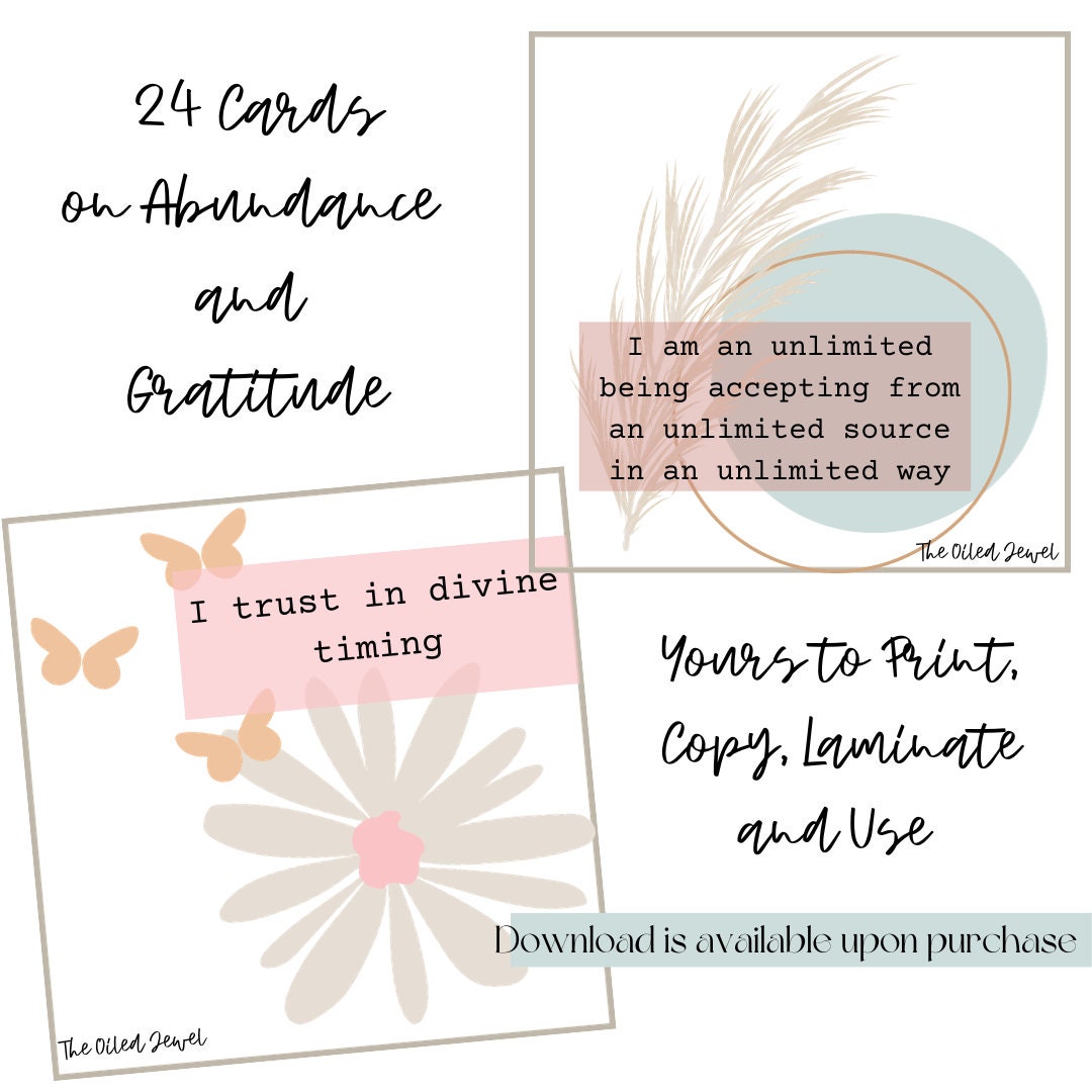 Gratitude and Abundance Affirmation Deck | Mindfulness Printable ...