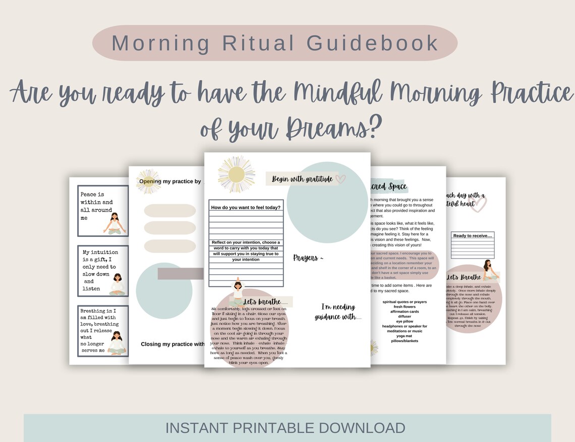 Mindful Morning Planner | Digital Download | Printable Morning Practice ...