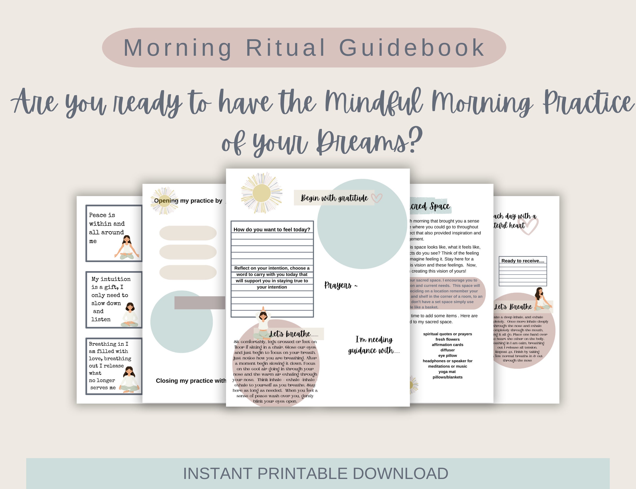 Mindful Morning Planner | Digital Download | Printable Morning Practice ...