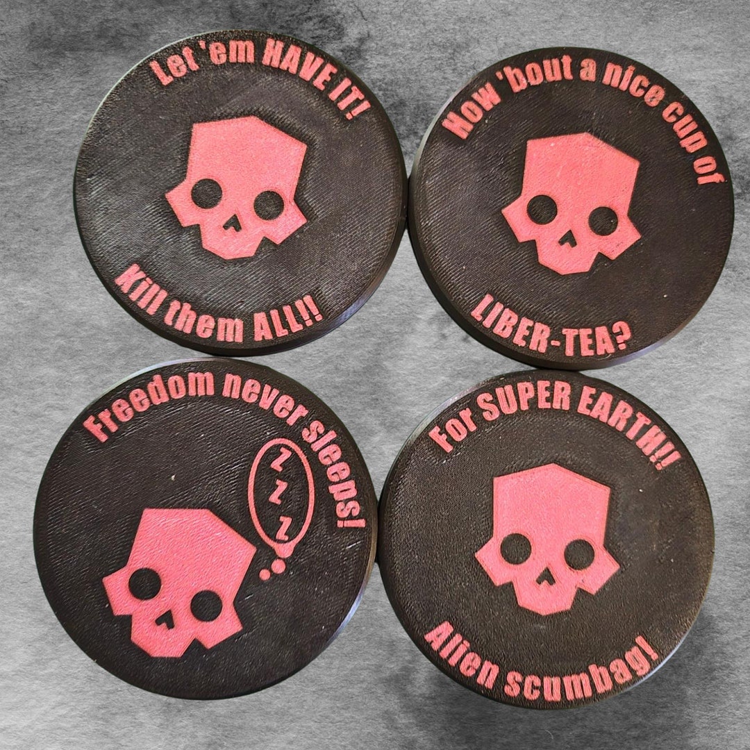 Helldivers 2 Coasters 3D Printed Galactic Insignia Drink Coasters set of 4 - Etsy