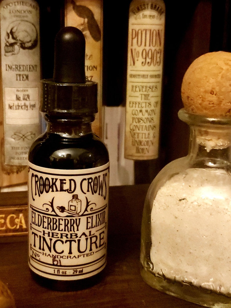 ELDERBERRY ELIXIR Magical Tincture Vegan Wellness Tonic FREE - Etsy
