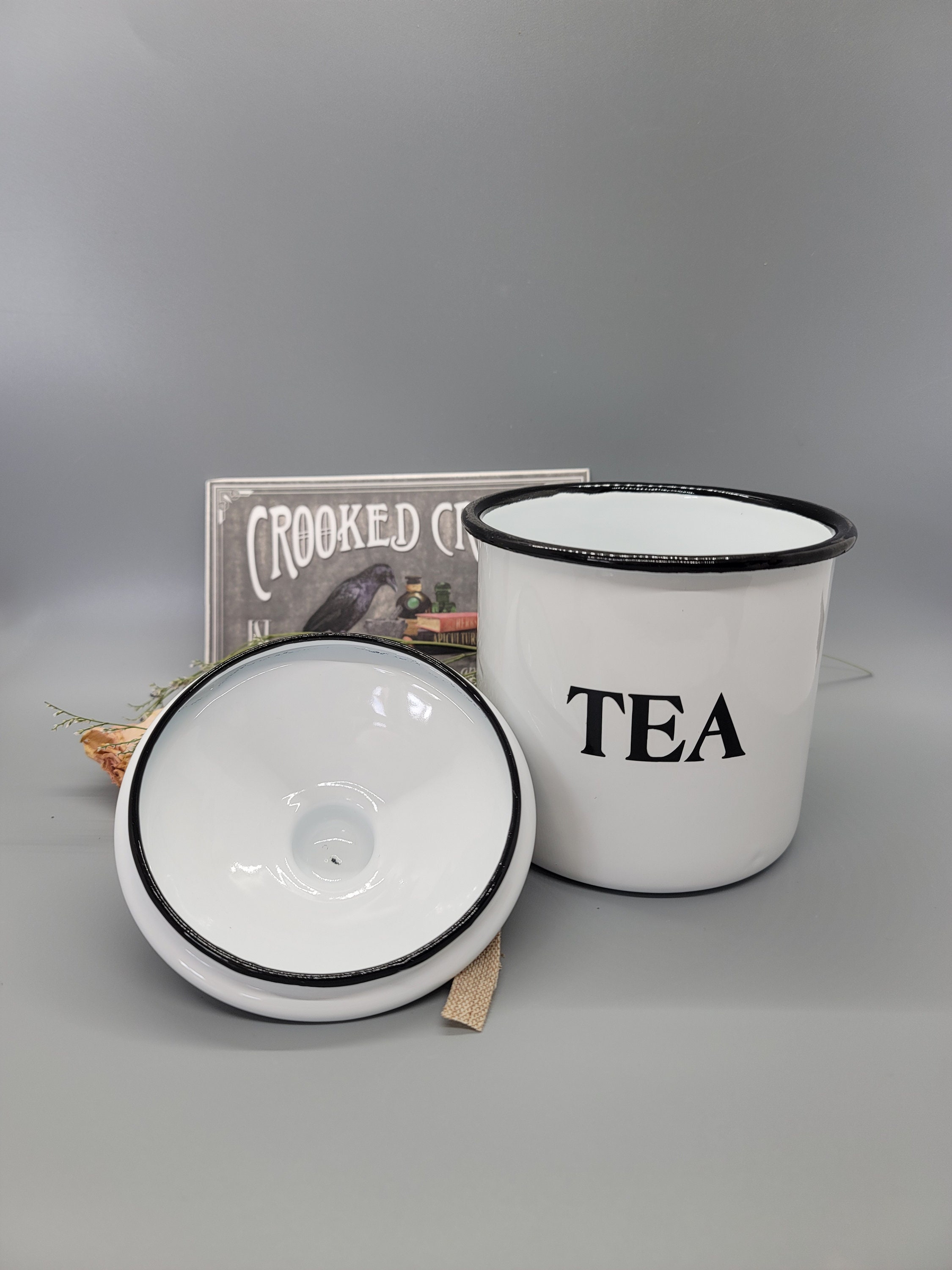 Enamel Tin Canister Tea Caddy Storage Free Shipping - Etsy