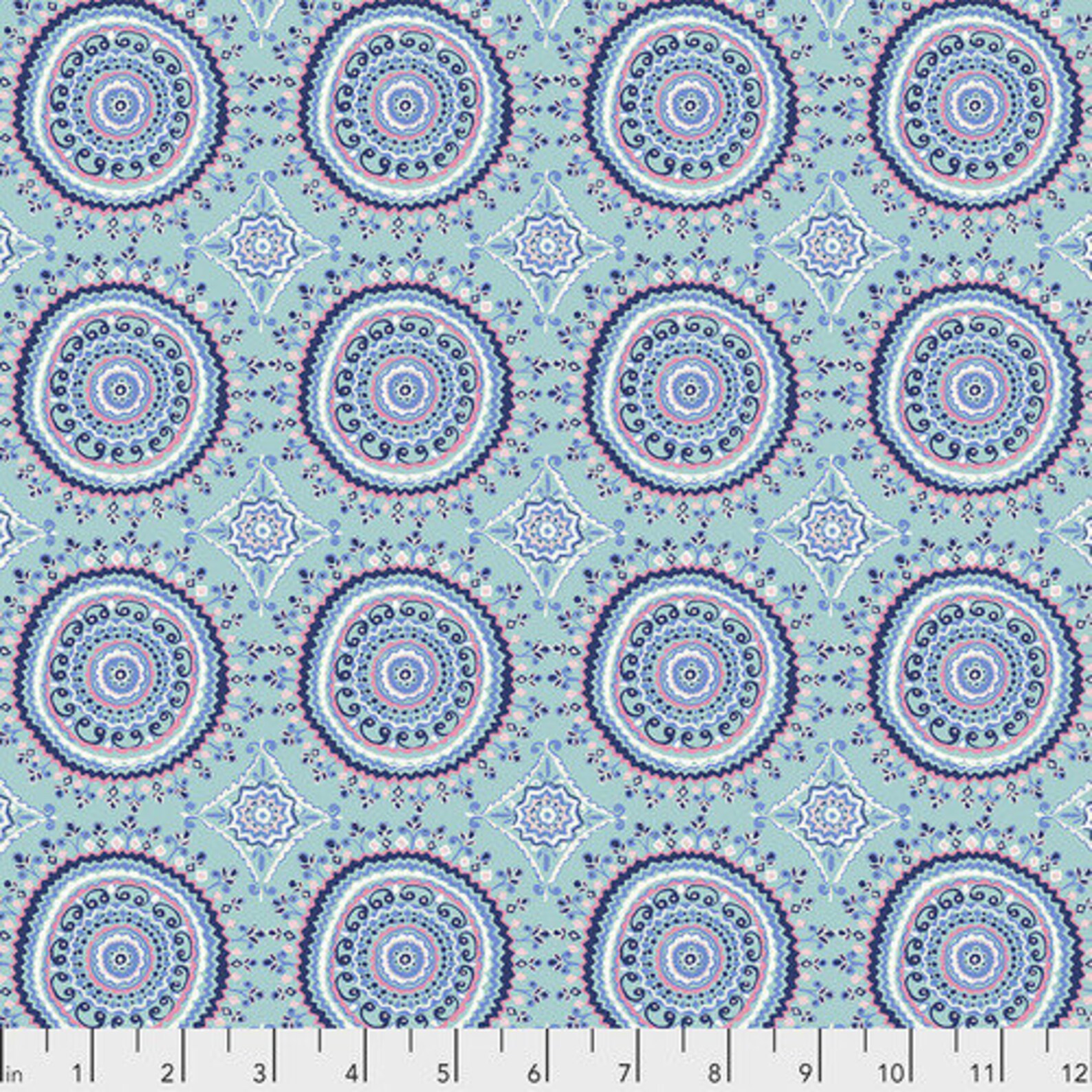 Ganesha Gardens Mandala Aqua by Dena Designs - Etsy