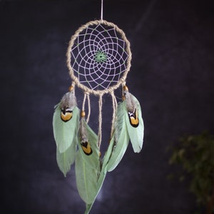 Natural green dreamcatcher. Traditional small dream catcher | Etsy