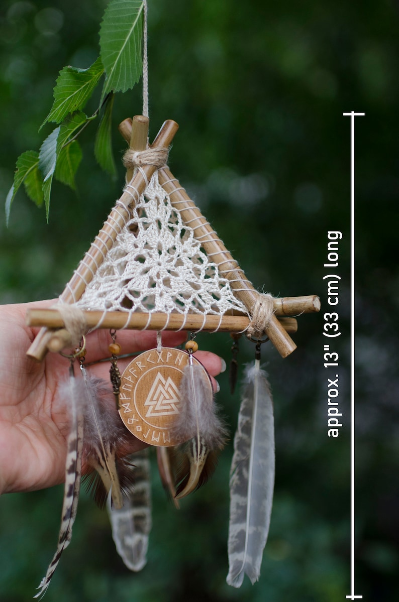 Triangle Dream Catcher Valknut Symbol Dream Catcher Viking - Etsy