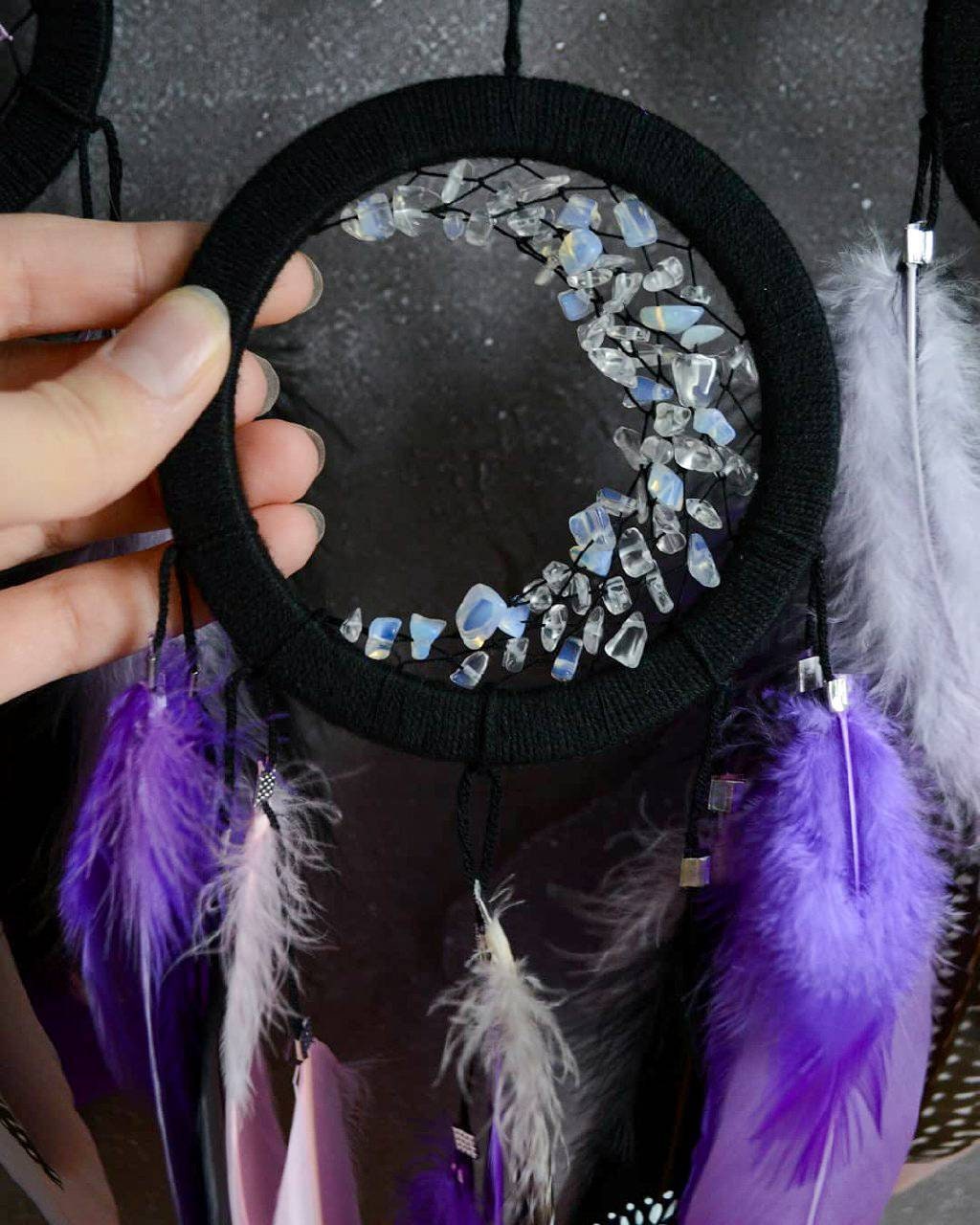 Large Dream catcher with crystals. Moonstone dreamcatcher. | Etsy