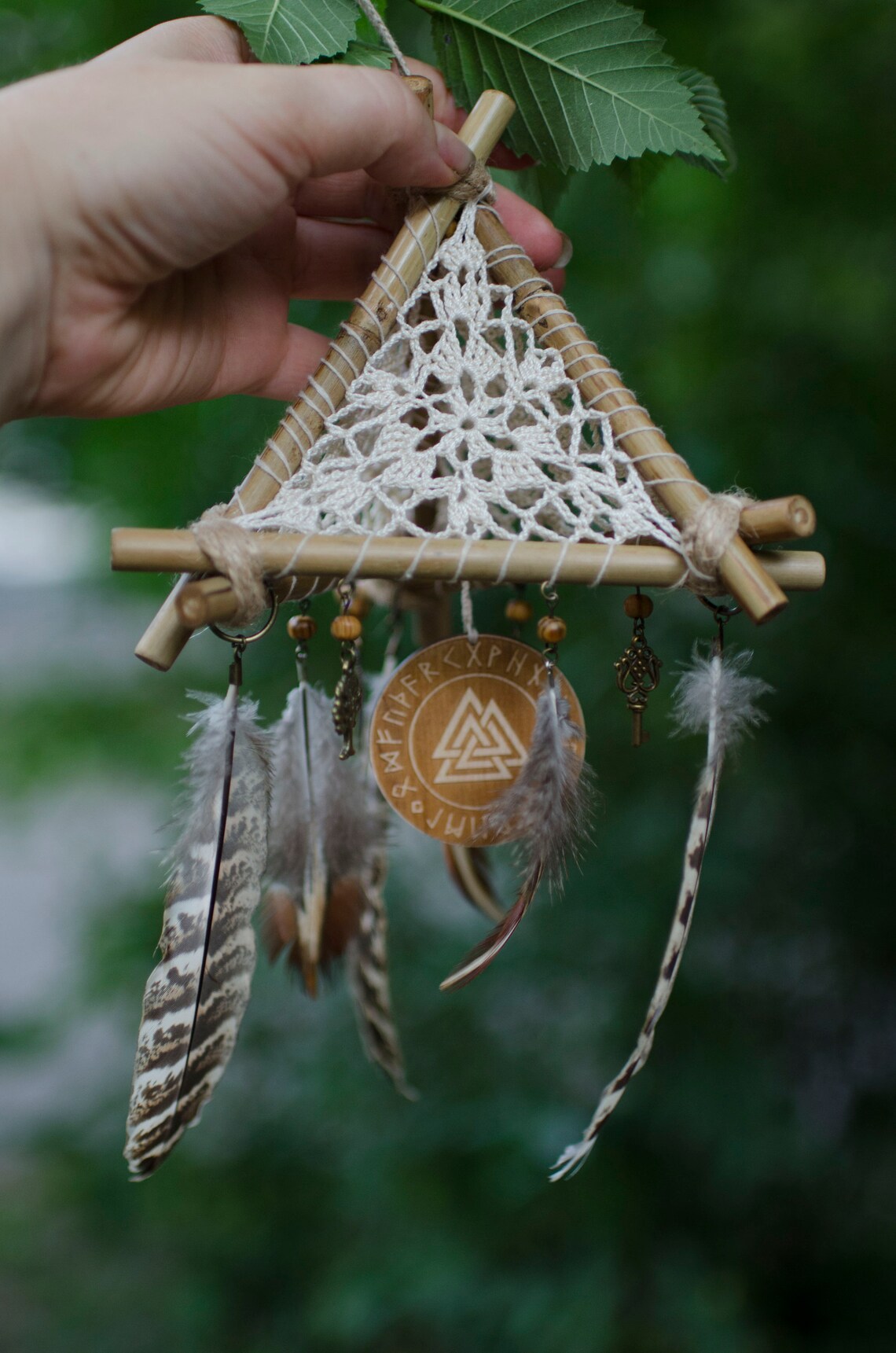 Triangle Dream Catcher Valknut Symbol Dream Catcher Viking - Etsy