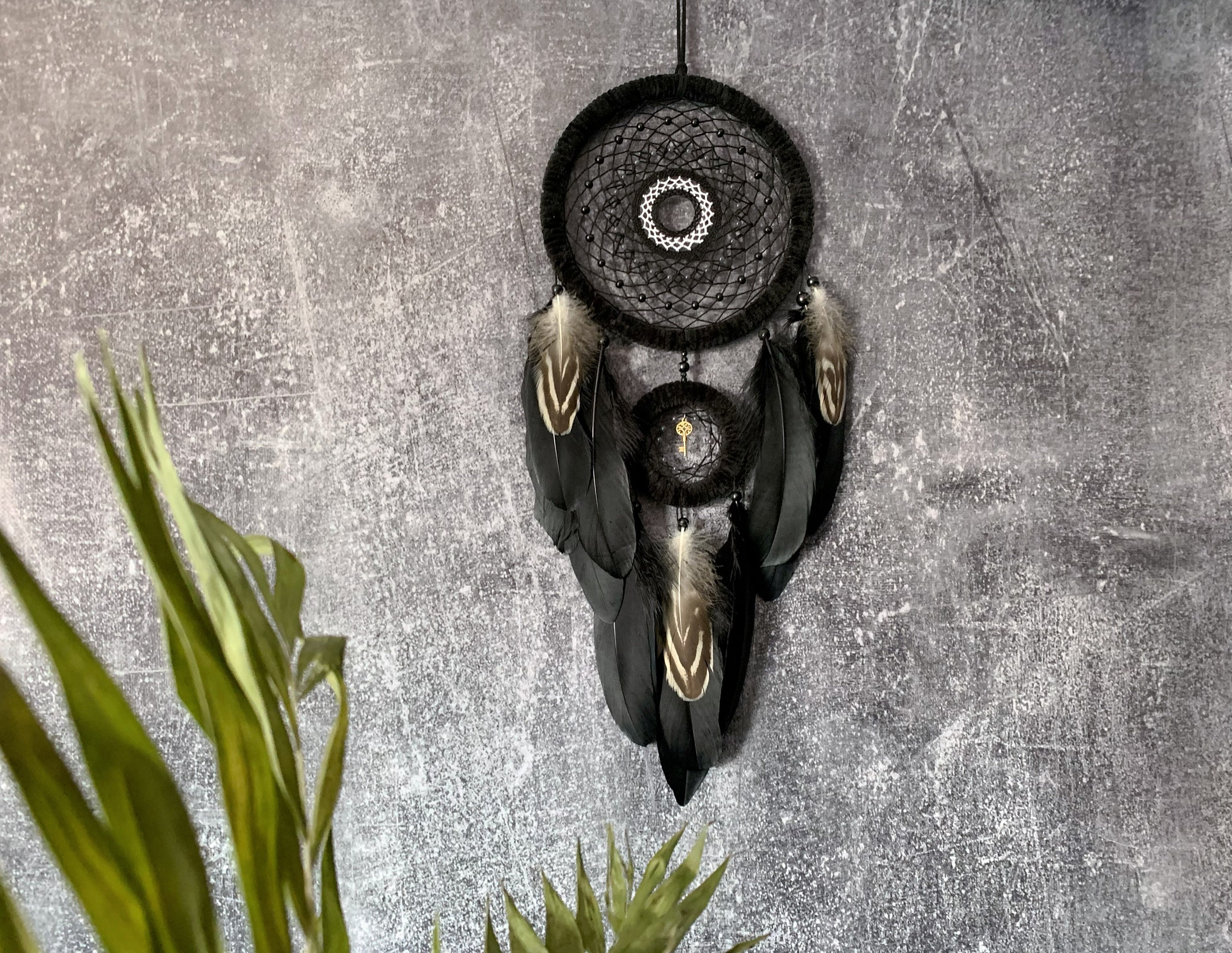 Black Dream Catcher Native American Style Dreamcatcher With - Etsy