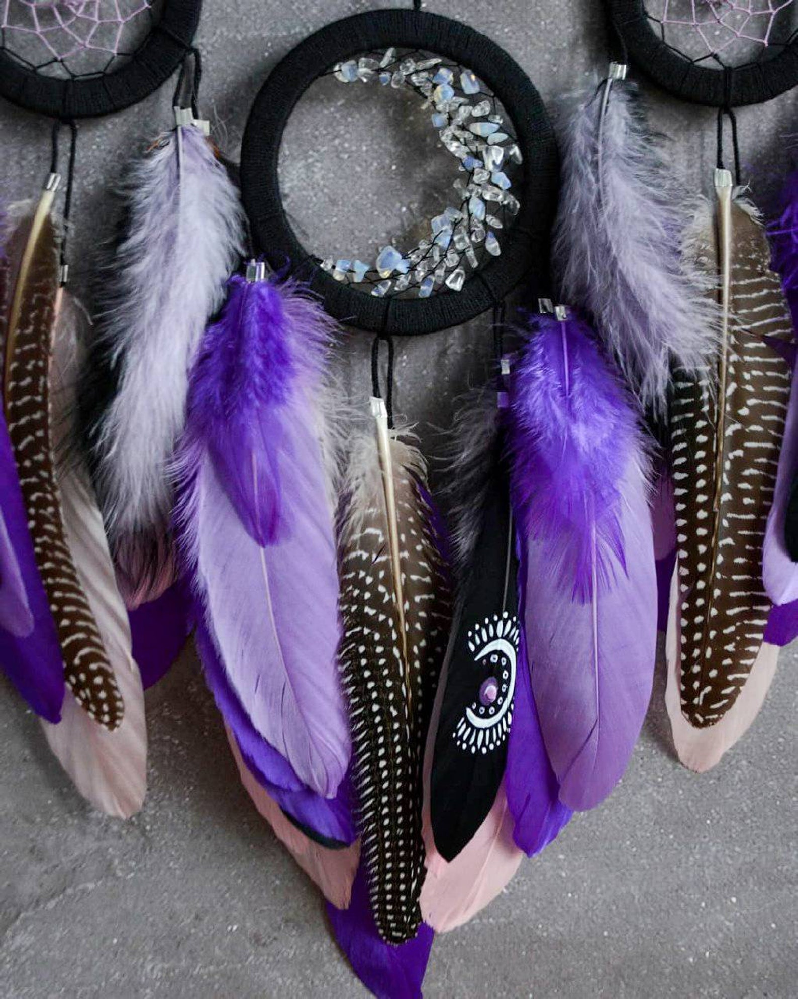 Large Dream catcher with crystals. Moonstone dreamcatcher. | Etsy