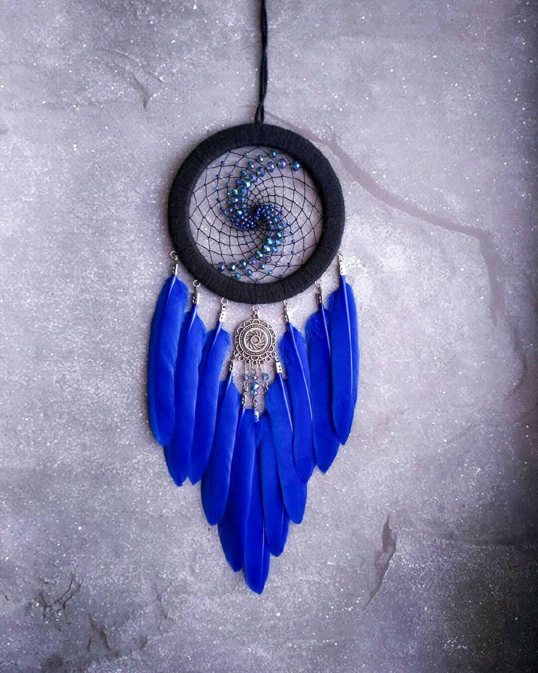 Royal Blue Dream Catcher. Small Dainty Dreamcatcher. - Etsy