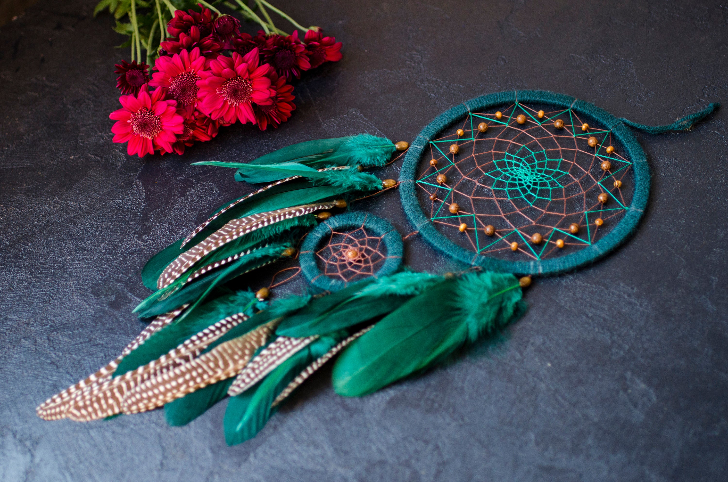 Green Dream Catcher Boho Natural Dreamcatcher Green. Not - Etsy