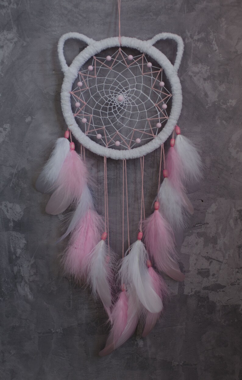 Pink Kitty Dream Catcher for Nursery or Girl's Room. Kitty Themed Baby ...