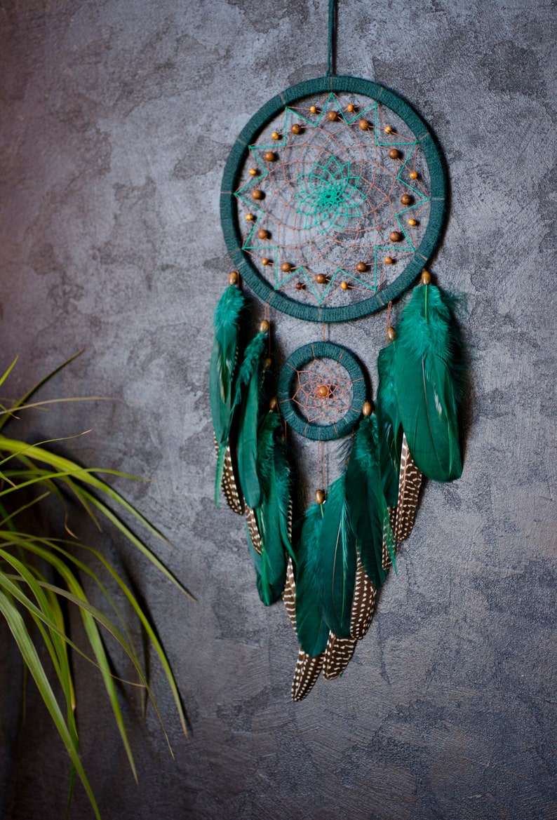 Green Dream Catcher Boho Natural Dreamcatcher Green. Not - Etsy