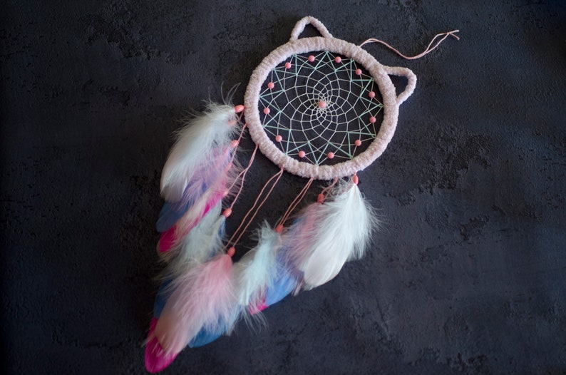 Dream Catcher for Girl. Pastel Nursery Dreamcatcher. Cat - Etsy