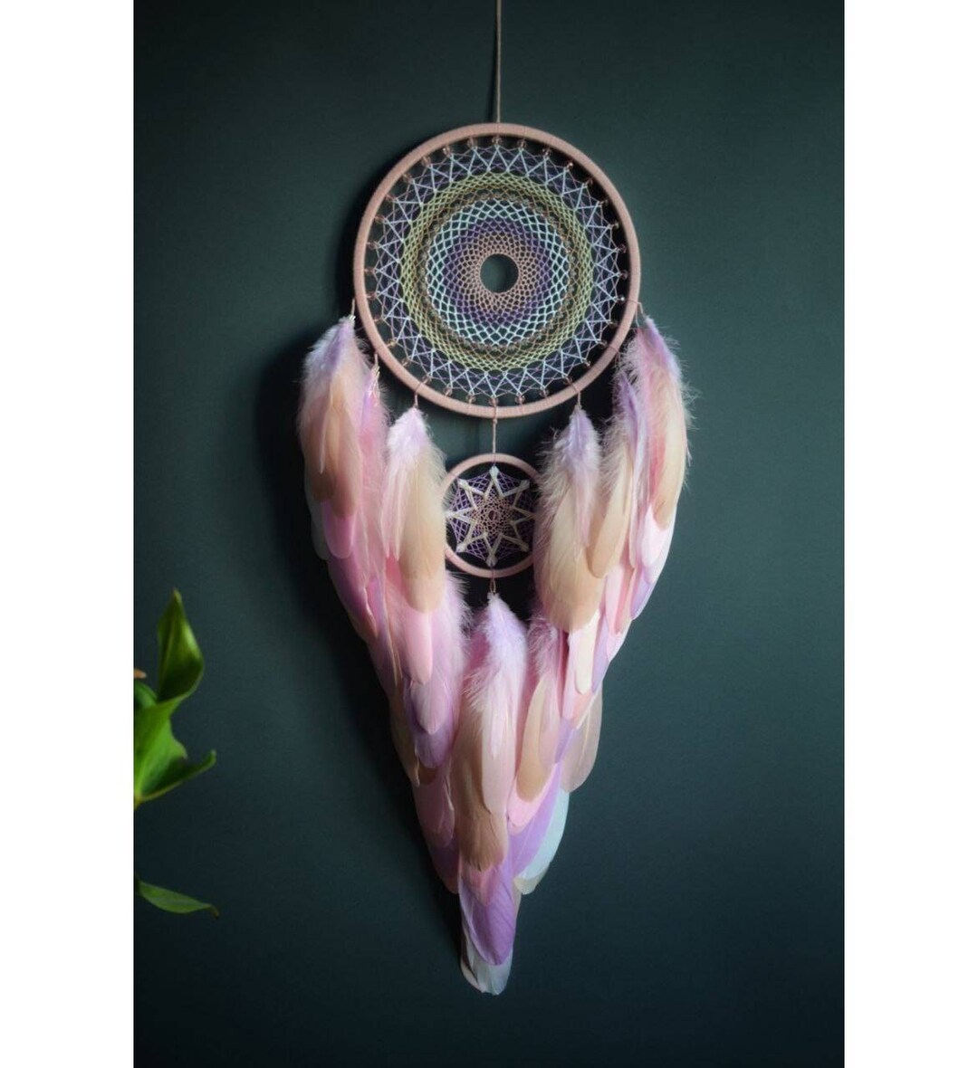 Large Pink Dream Catcher | Blush Pink Dreamcatcher for Girl | Baby Girl ...