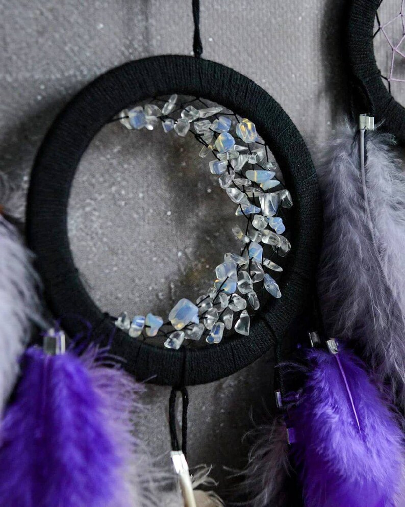 Large Dream Catcher With Crystals. Moonstone Dreamcatcher. | Etsy India
