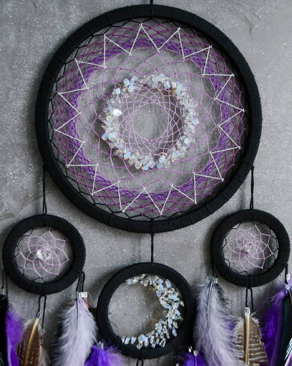 Large Dream catcher with crystals. Moonstone dreamcatcher. | Etsy