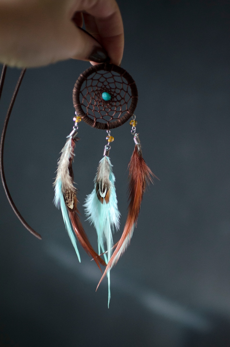 Dreamcatcher for Car. Mint Brown Dream Catcher Rear View - Etsy