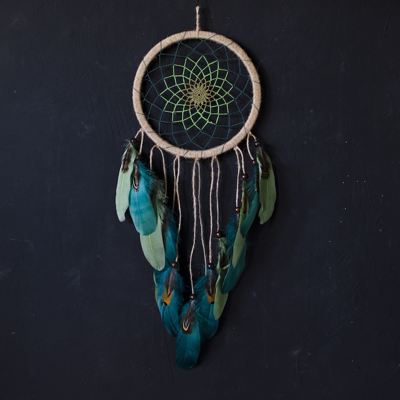 Large Forest Green Dream Catcher Wall Hanging Inspired by - Etsy