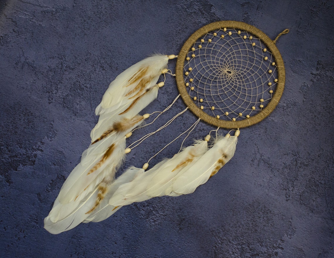 Boho Dream Catcher Bohemian Wall Decor Beige Dream Catcher - Etsy