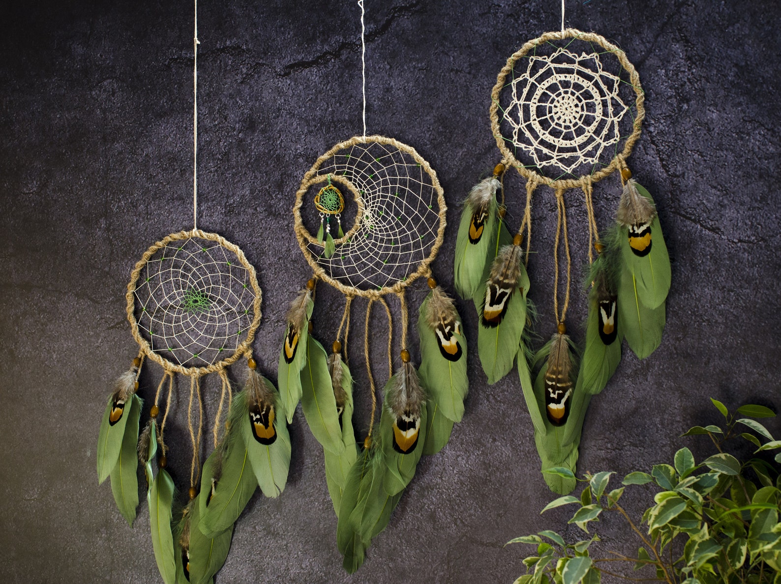 Boho Dream Catchers Set. Bohemian Bedroom Dreamcatcher Decor. - Etsy