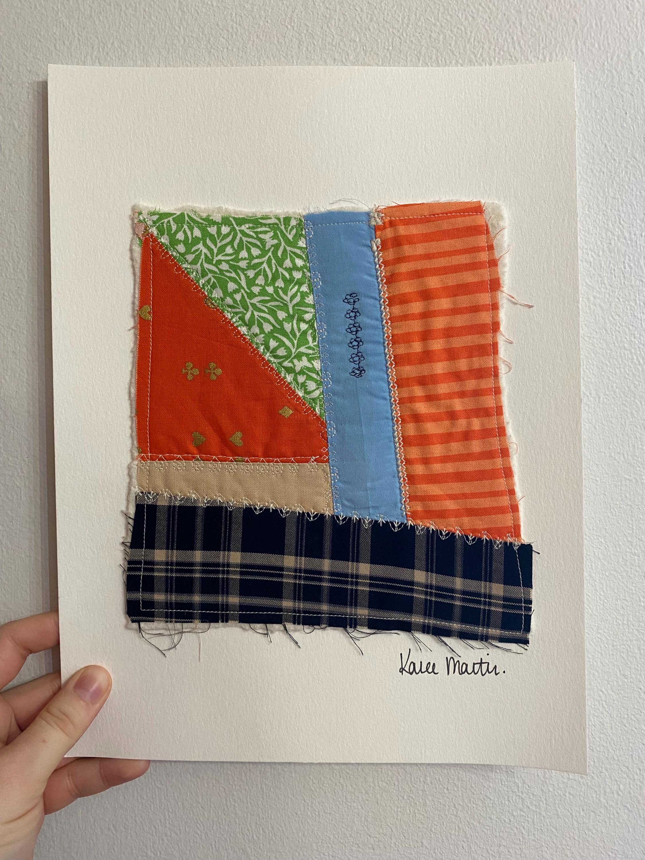 Original Quilt Art, Mini Crazy Quilt Block Art, Colorful Crazy Quilt ...