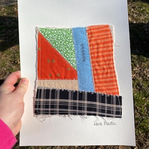 Original Quilt Art, Mini Crazy Quilt Block Art, Colorful Crazy Quilt ...