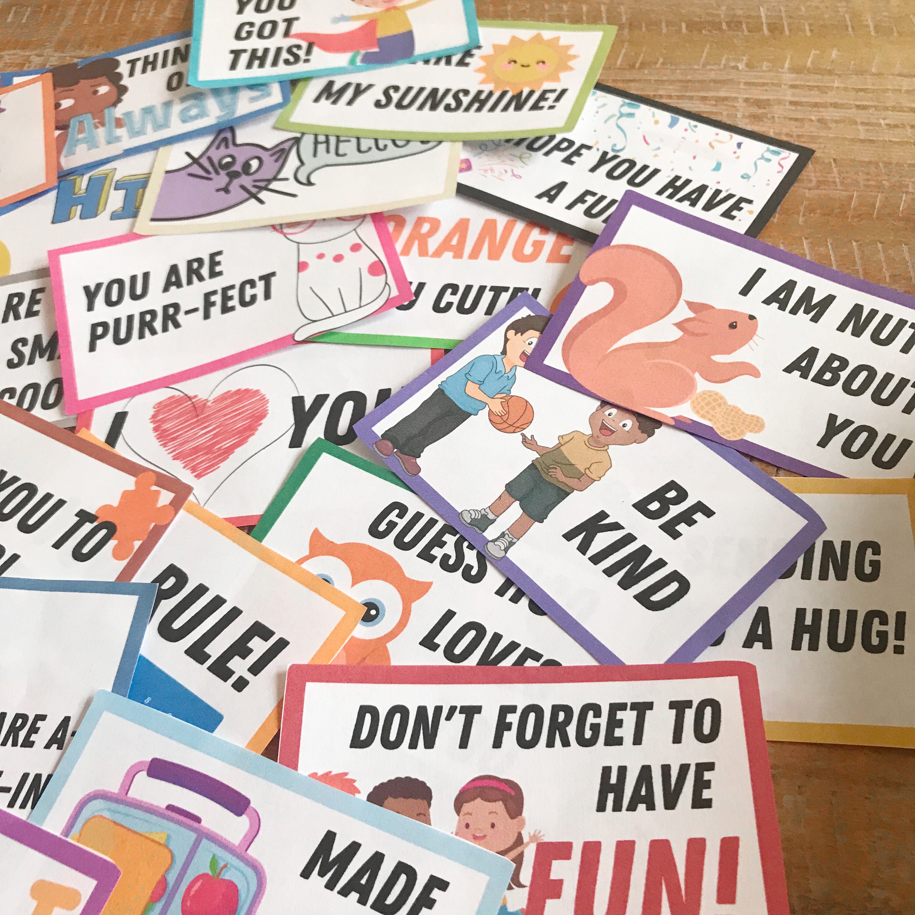 Printable Lunchbox Note Kids, Kindergarten Kindness Cards, Lunc Box ...