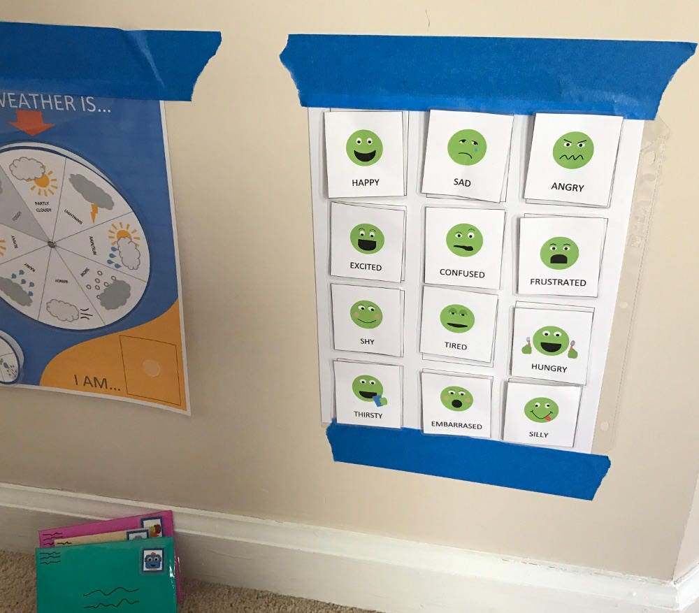 Emotions Worksheet, Non Verbal Cards, Toddler Communications, Matching ...