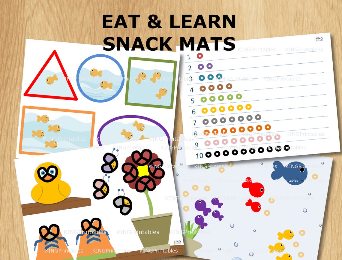 Printable Snack Mats, Educational Place Mat, DIY Gift Kids, Counting ...