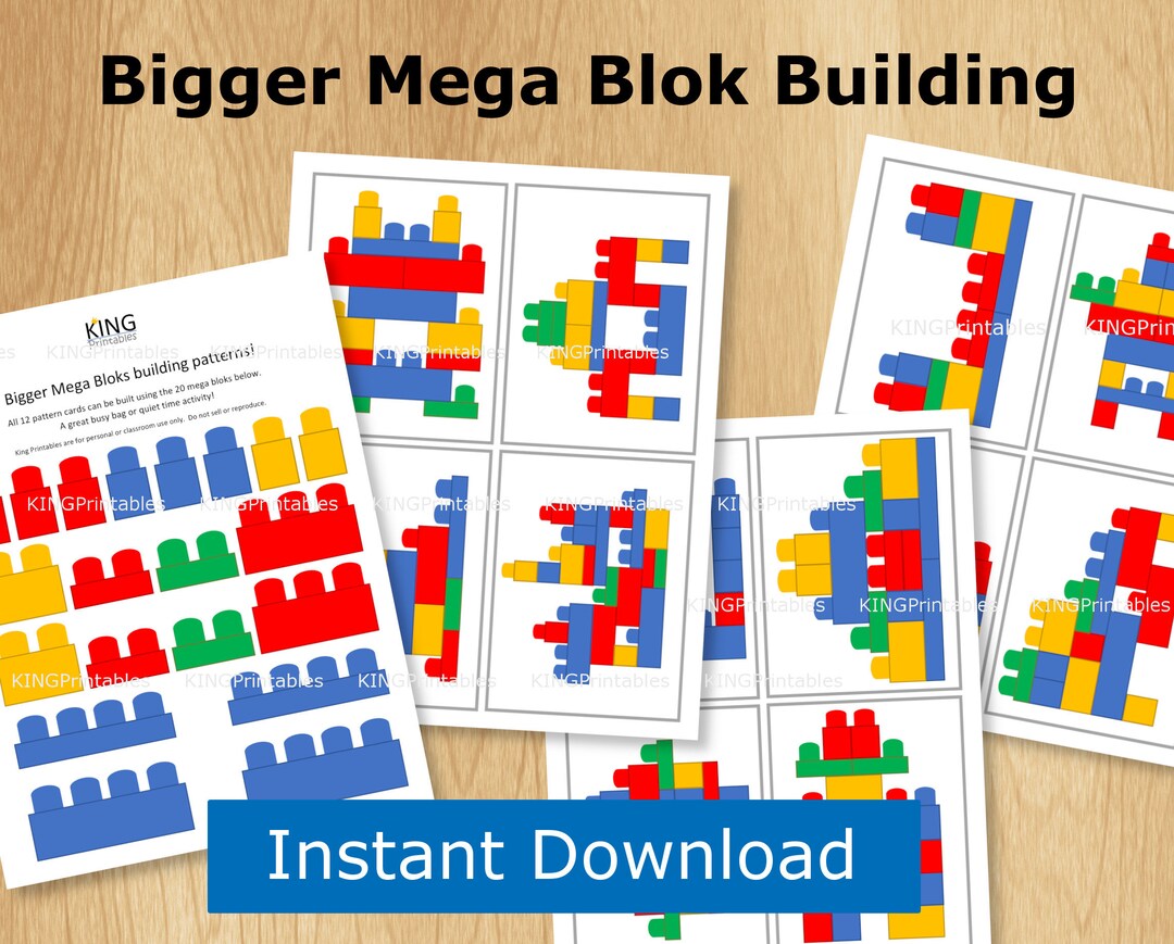 Mega Blok Building Cards Preschool Busy Bag Activities - Etsy