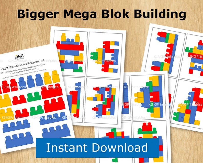 Mega Blok Building Cards Preschool Busy Bag Activities - Etsy