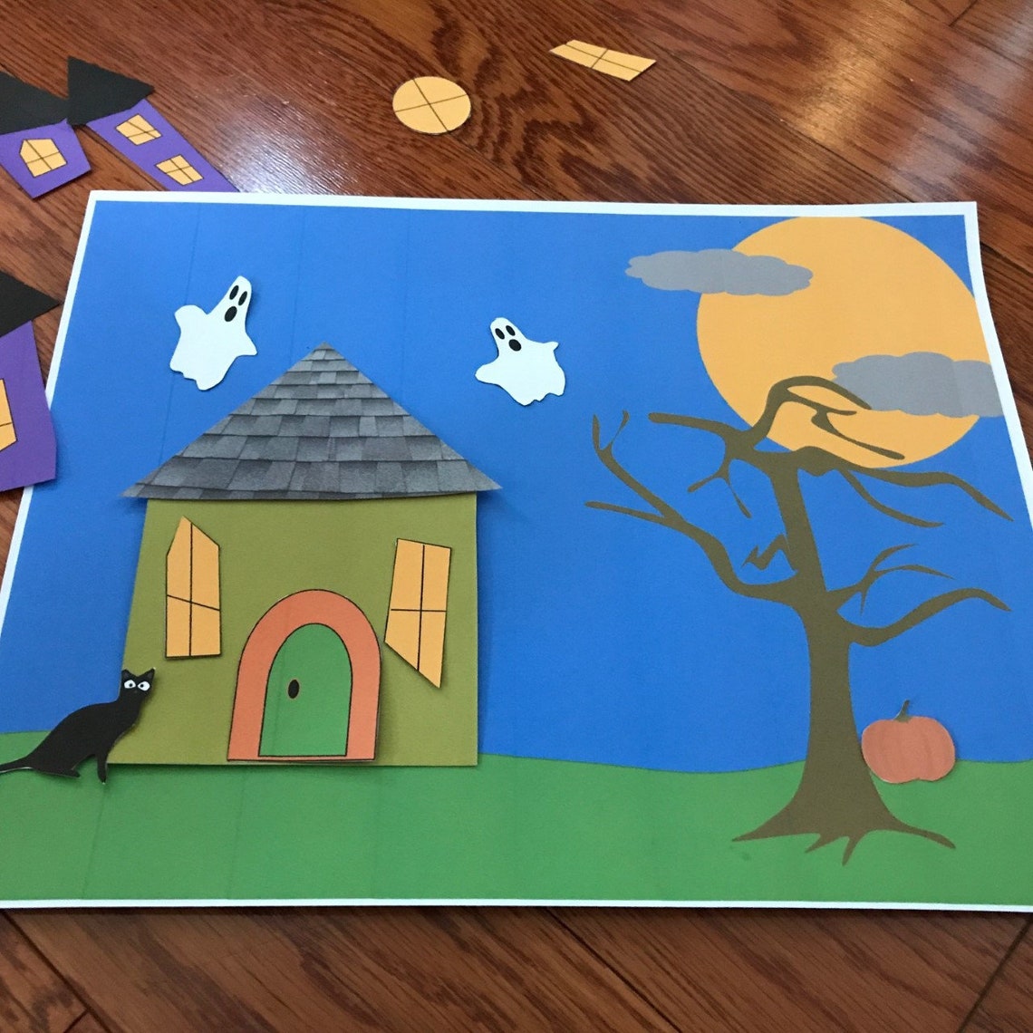 Printable Halloween Crafts for Kids, Haunted House, Preschool File ...