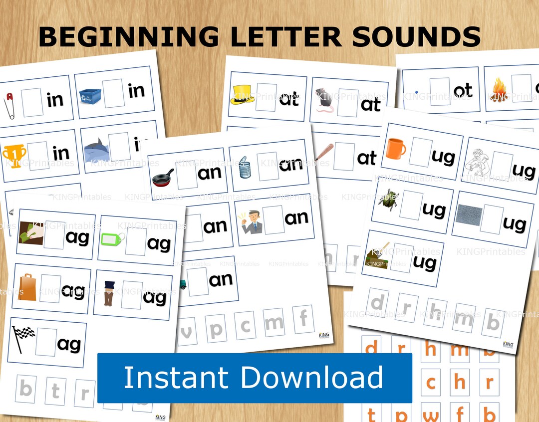Printable CVC Word Builder Phonics Beginning Letter Sounds - Etsy
