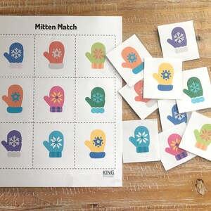 Mitten Color Matching, Toddler Match Cards, Winter Quiet Time Activity ...