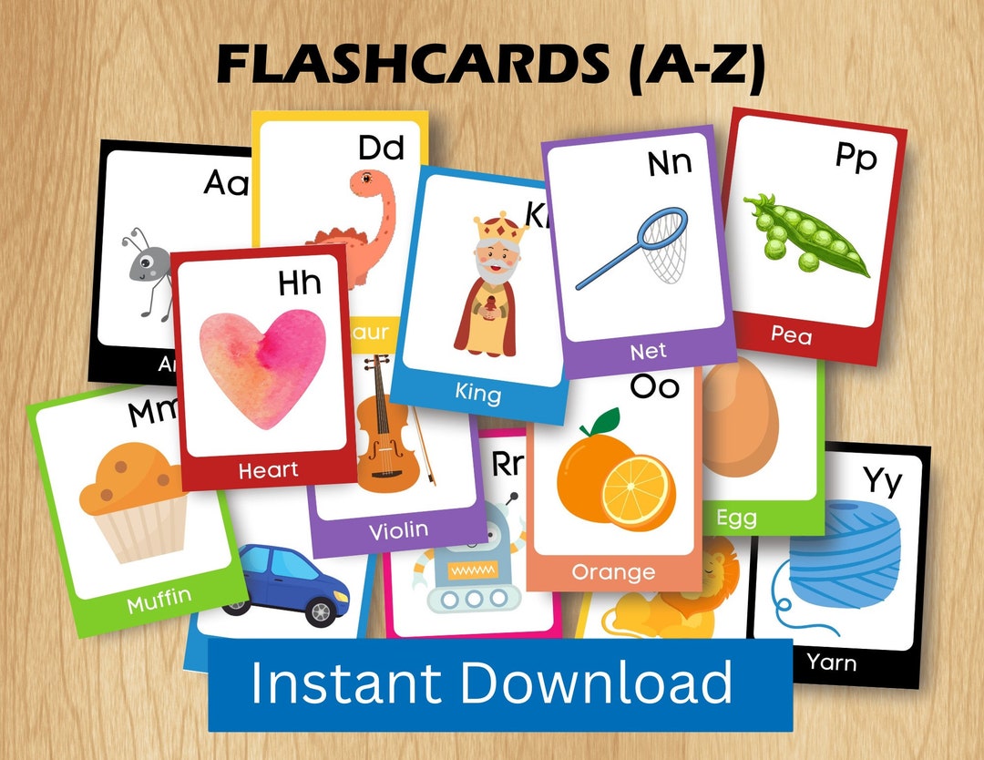 Colorful Alphabet Flashcards, Uppercase Lowercase, Educative Printable ...