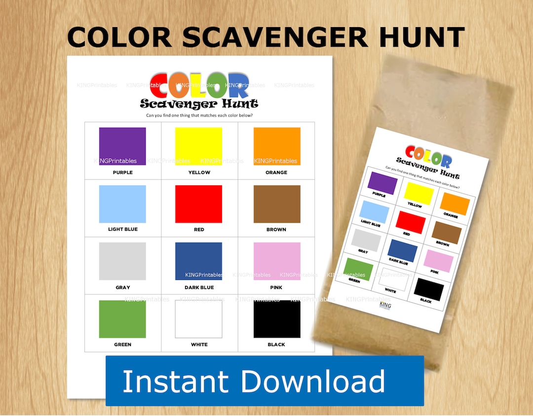 Color Scavenger Hunt, Preschool Printable, Childrens Activities ...