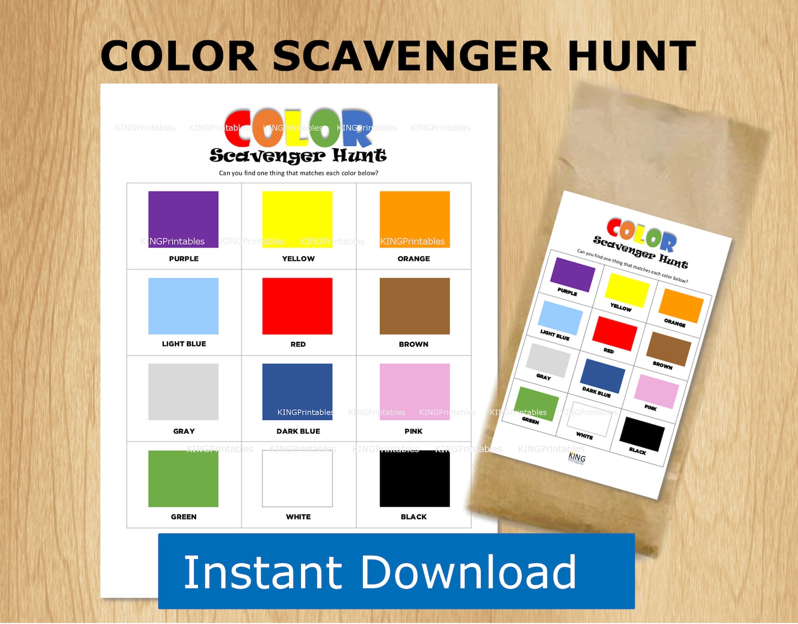 Color Scavenger Hunt, Preschool Printable, Childrens Activities ...