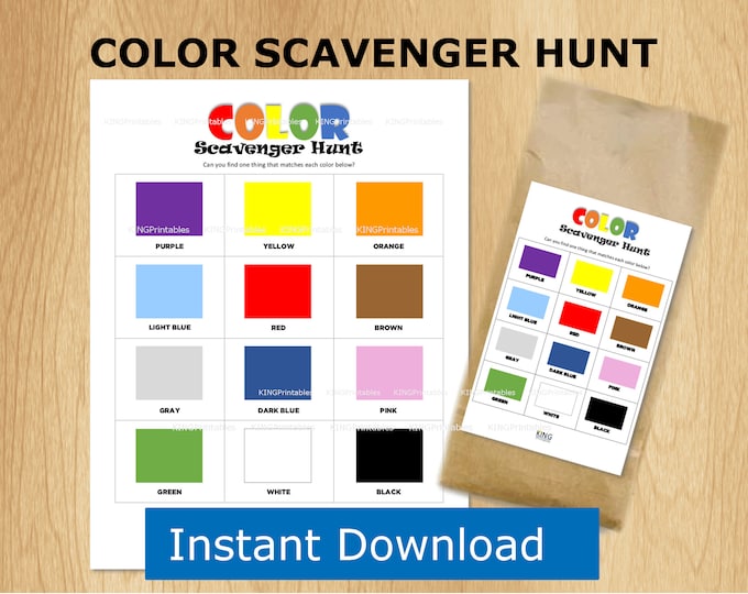 Color Scavenger Hunt Preschool Printable Childrens - Etsy